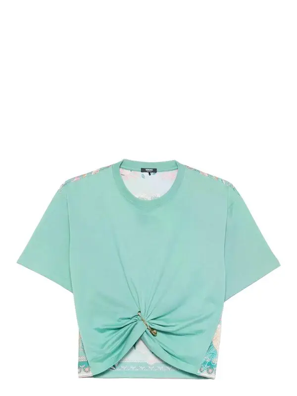 Versace T-shirt With Decorative Safety Pin - Green