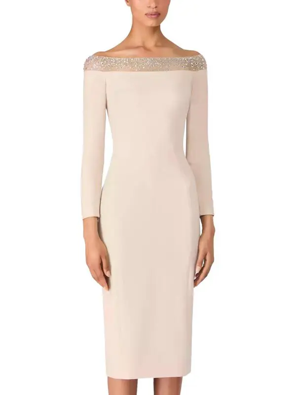 Jenny Packham Calypso Off-the-shoulder Midi Dress - Neutrals