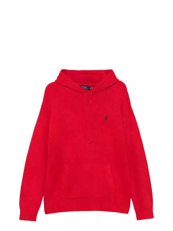 Polo Ralph Lauren Hooded Pullover With Embroidered Pony - Red