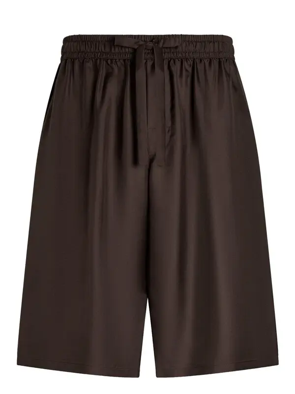 Dolce & Gabbana Silk Twill Trousers - Brown