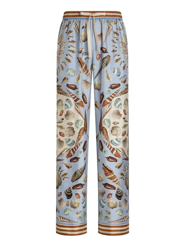 Dolce & Gabbana Shell-print Silk Twill Trousers - Multicolor