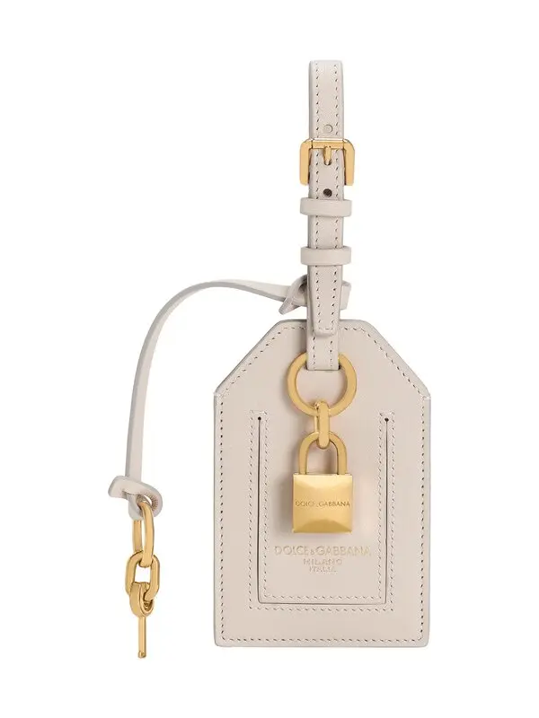 Dolce & Gabbana Calfskin Keychain - Beige