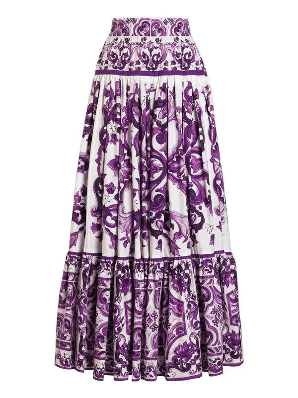 Dolce & Gabbana Majolica-print Long Skirt - Multicolor