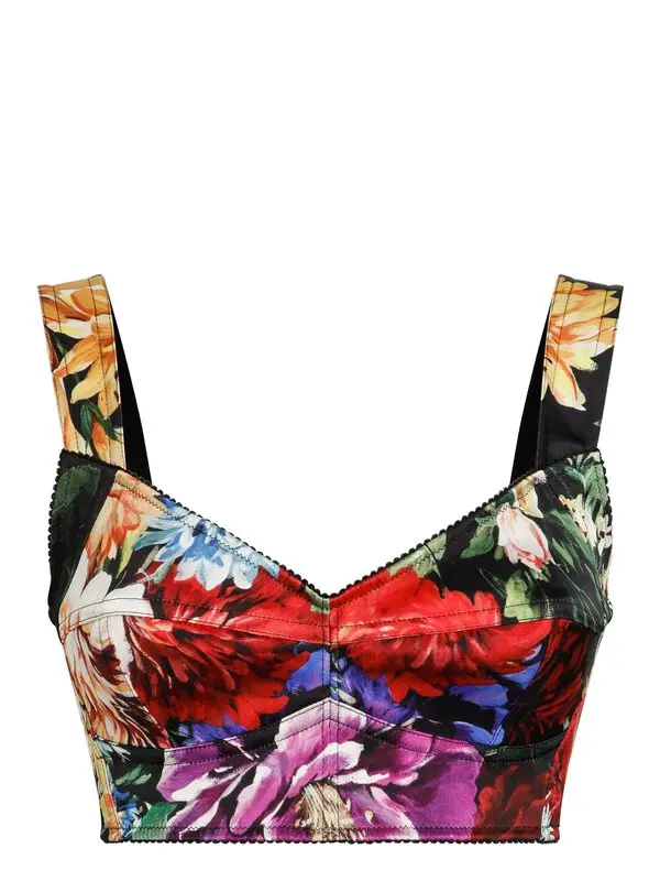 Dolce & Gabbana Flower Bouquet Bustier Top - Print