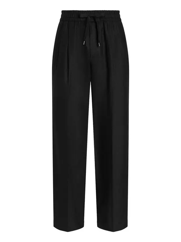 Dolce & Gabbana Linen Jogging Trousers - Black