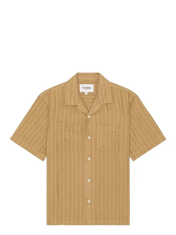 CORRIDOR Boulder Retro Camp Shirt In Brown - Tan