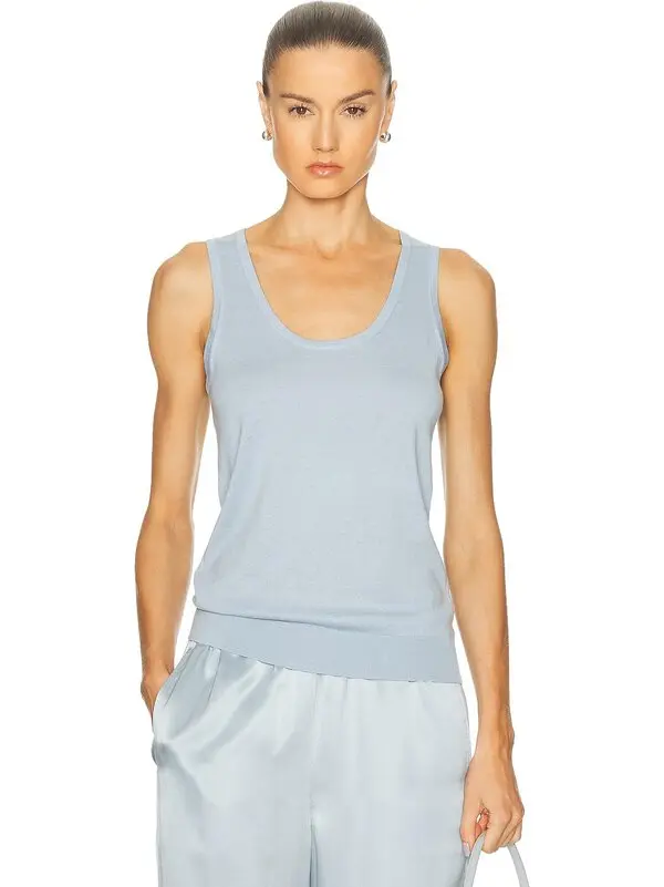 Enza Costa Silk Knit Tank Top - Sky