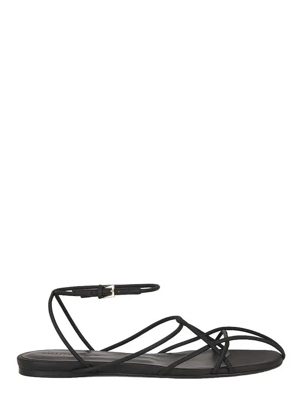 Khaite Loulou Flat Sandal - Black