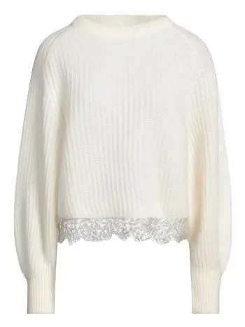 Fabiana Filippi Knit Sweater With Lace Detailing - White