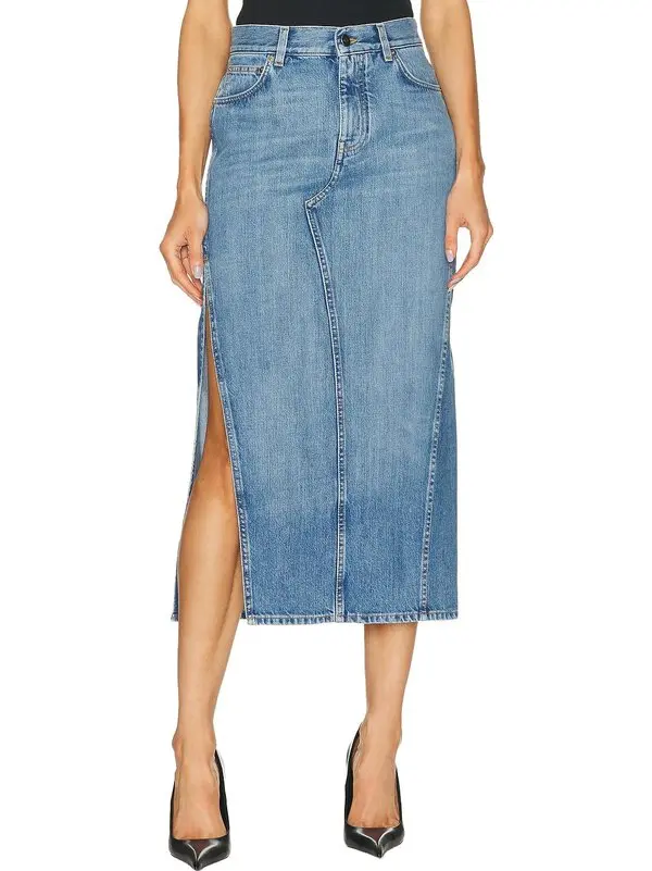 Givenchy Long Denim Skirt - Medium Blue