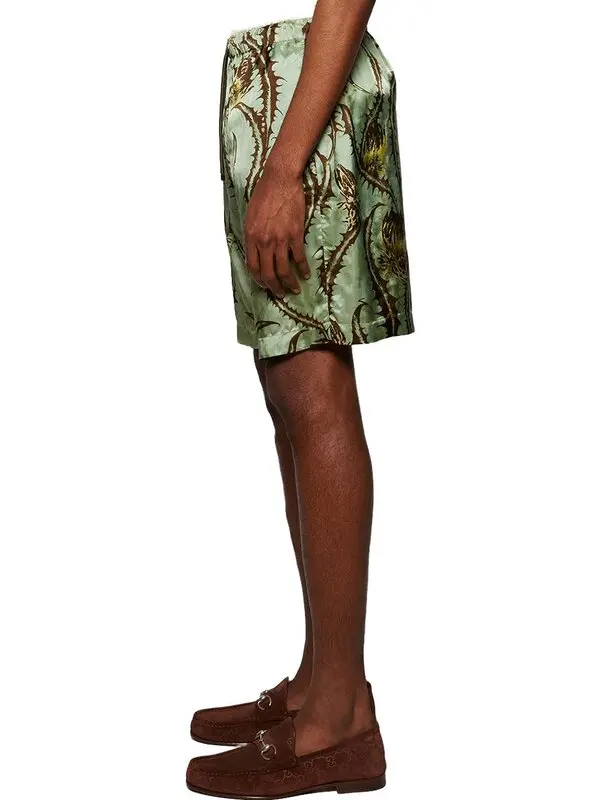 Dries Van Noten Piperi Printed Shorts - Khaki