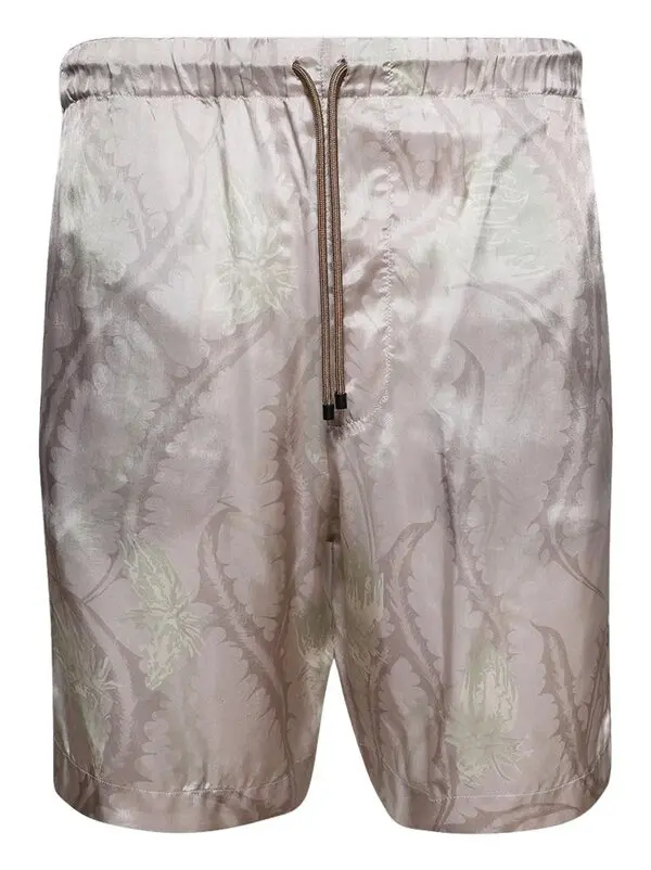 Dries Van Noten Piperi Printed Shorts - Silver