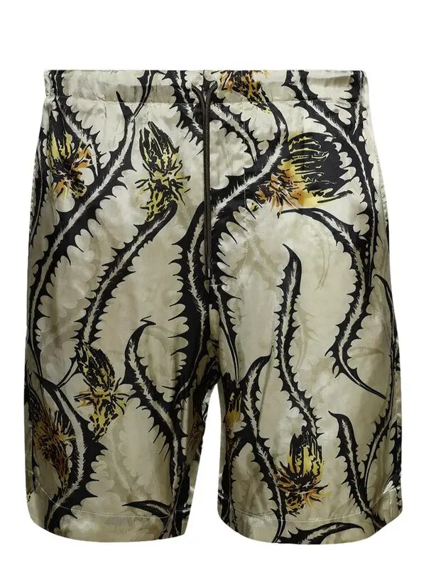 Dries Van Noten Piperi Printed Shorts - Yellow