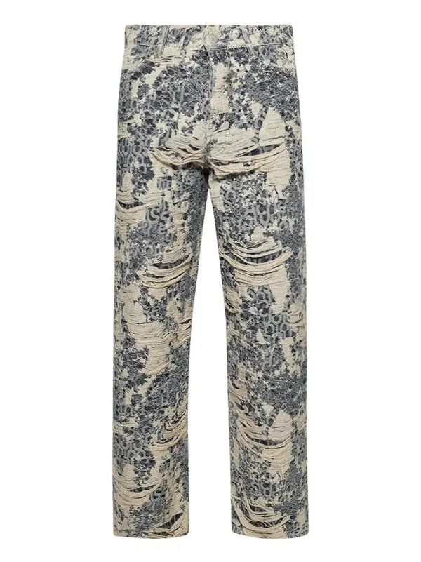 Acne Studios 1981 Denim Distressed Monogram Jeans - Blue