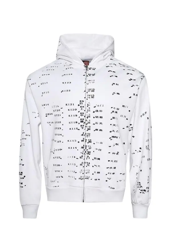 PRAYING Acupuncture Graphic Hoodie - White