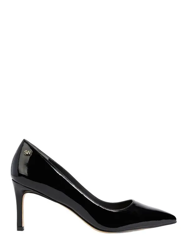 STUART WEITZMAN Leigh 75 Patent-leather Pumps - Black