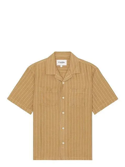 CORRIDOR Boulder Retro Camp Shirt In Brown - Tan