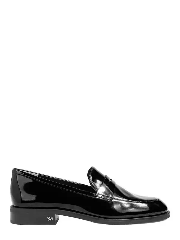 STUART WEITZMAN Emi Patent-leather Loafers - Black