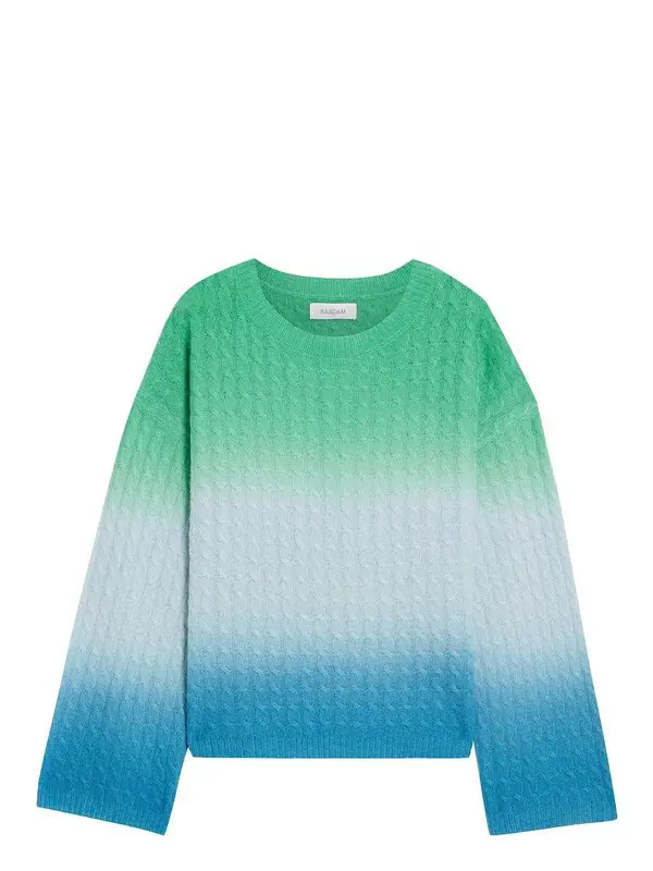 Naadam Dégradé Cable-knit Cashmere Sweater - Azure