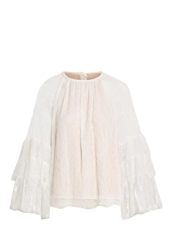 Alice + Olivia Delia Lace Top - Off-white