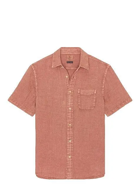 Faherty Brand Palma Linen Shirt In Pink - Cedar Rose
