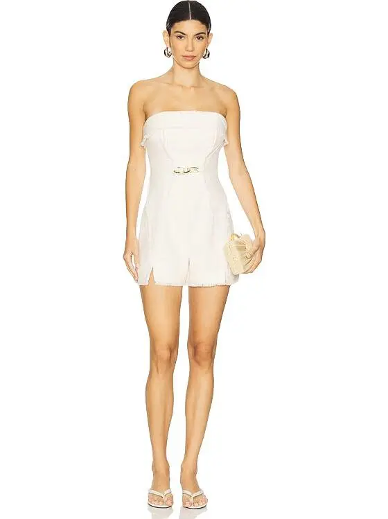 AMUR Valerie Strapless Romper - Sea Salt