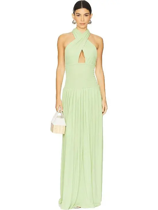 OW X Rhea Maxi Dress - Pear Green