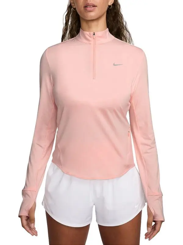 Nike Swift Dri-fit Uv Half Zip Running Top - Atmosphere Heather