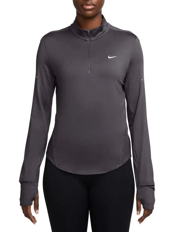 Nike Swift Dri-fit Uv Half Zip Running Top - Thunder Grey/reflective Silv