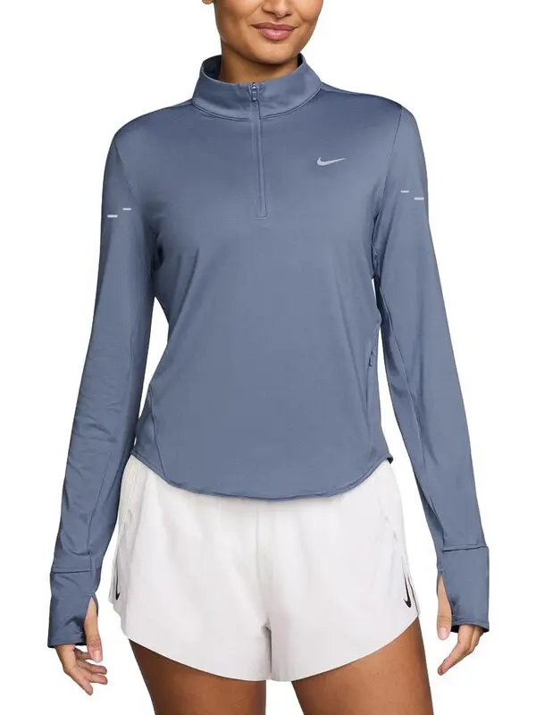 Nike Swift Dri-fit Uv Half Zip Running Top - World Indigo/silver