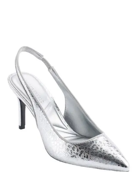 Karl Lagerfeld Paris Rosalyn Pointed Toe Slingback Pumps - Silver