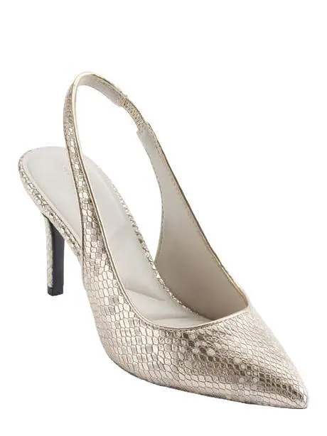 Karl Lagerfeld Paris Rosalyn Pointed Toe Slingback Pumps - White Gold