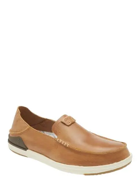Olukai Kakaha Leather Slip-on Loafer - Fox / Fox