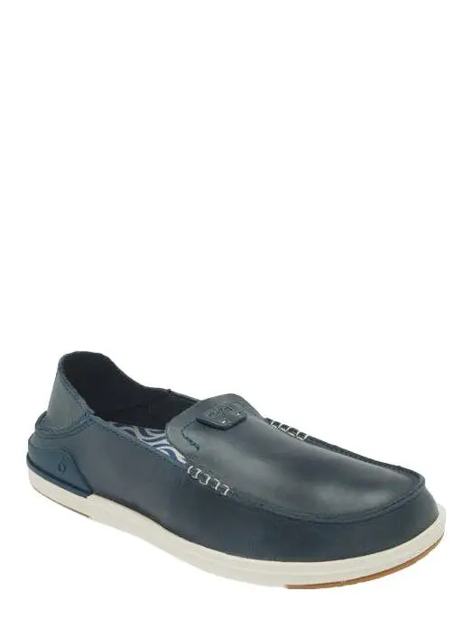 Olukai Kakaha Leather Slip-on Loafer - Lagoon / Lagoon