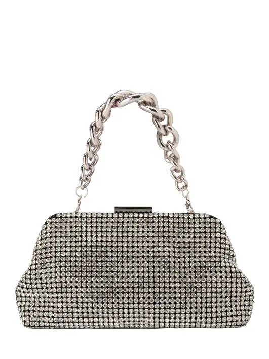 OLGA BERG Jerry Crystal Clutch - Silver