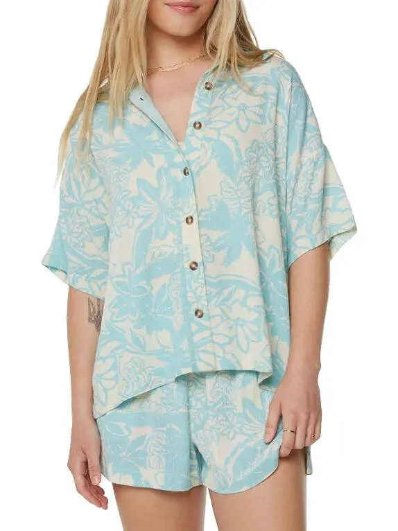 Roxy Kokomo Floral Camp Shirt - Tibetan Stone Tropicool Print