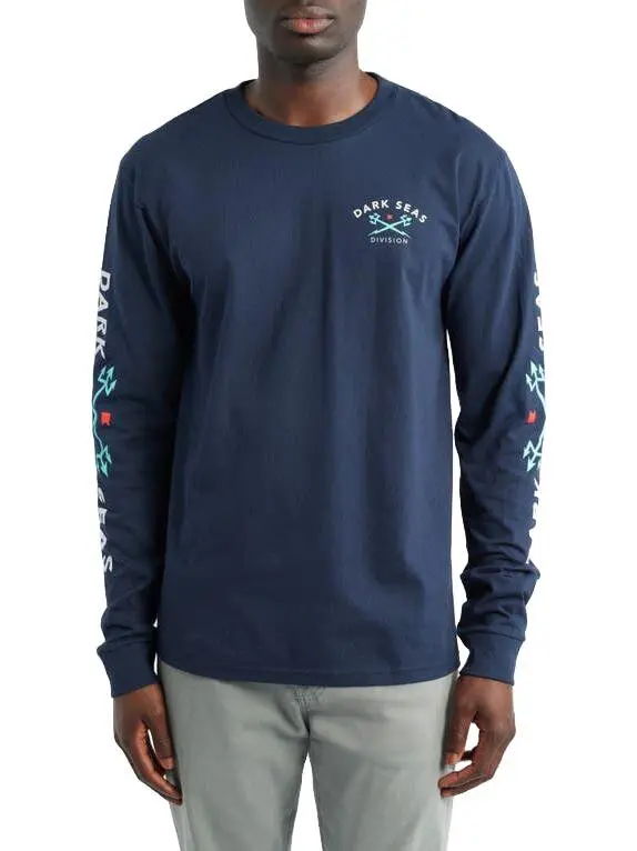 DARK SEAS Headmaster V3 Long Sleeve Graphic T-shirt - Navy