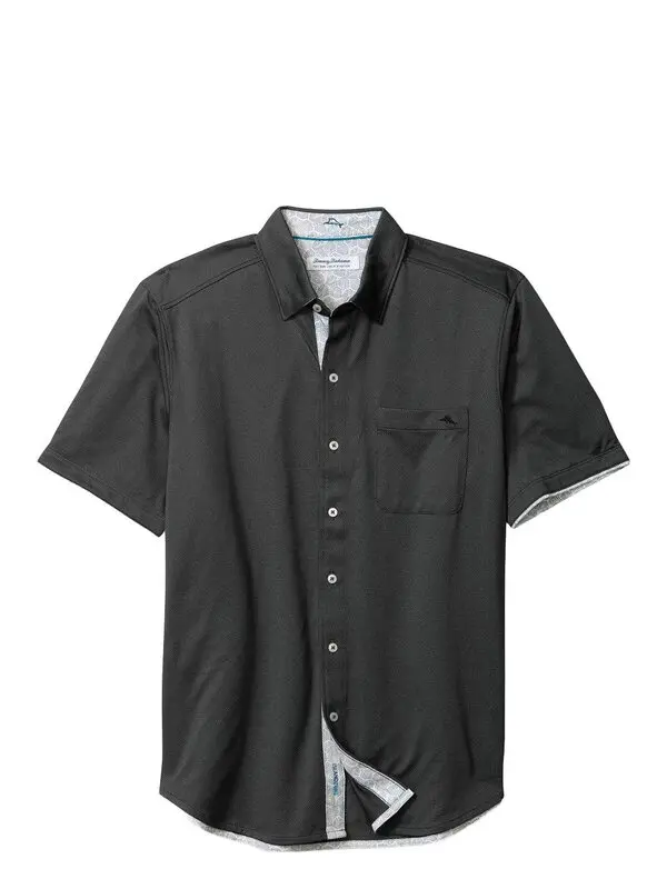Tommy Bahama San Lucio Tri Leaf Geo Happy Hour Islandzone® Button-up Shirt - Coal