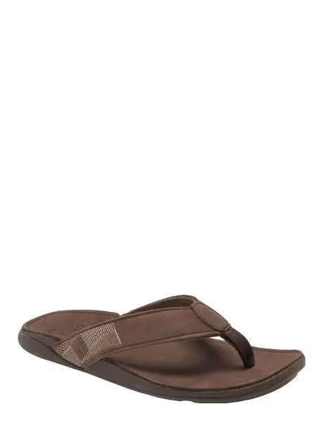 Olukai Tuahine Waterproof Flip-flop - Dk Wood / Dk Wood