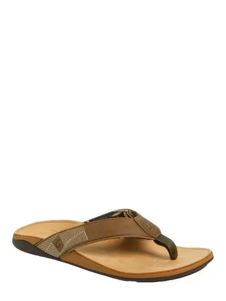 Olukai Tuahine Waterproof Flip-flop - Hunter / Golden Sand