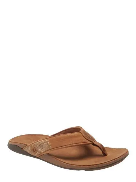 Olukai Tuahine Waterproof Flip-flop - Toffee/ Toffee