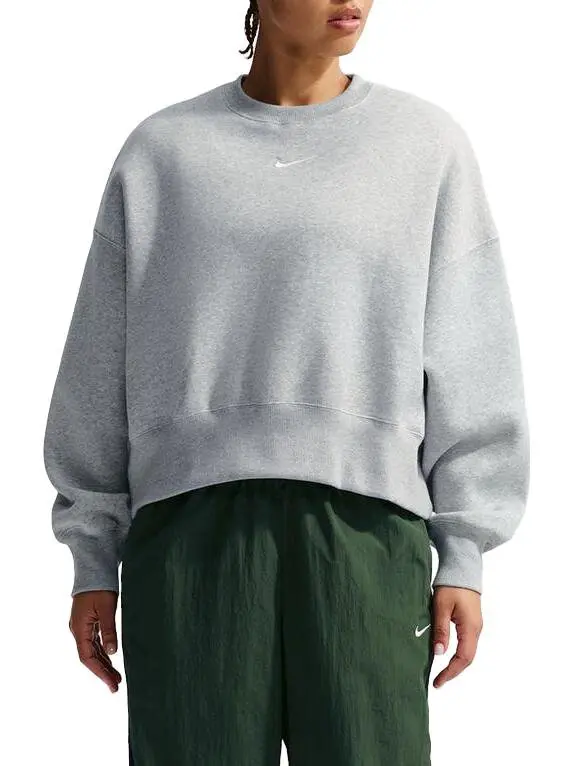 Nike Phoenix Fleece Crewneck Sweatshirt - 043 Pure Platinum/heather/sail