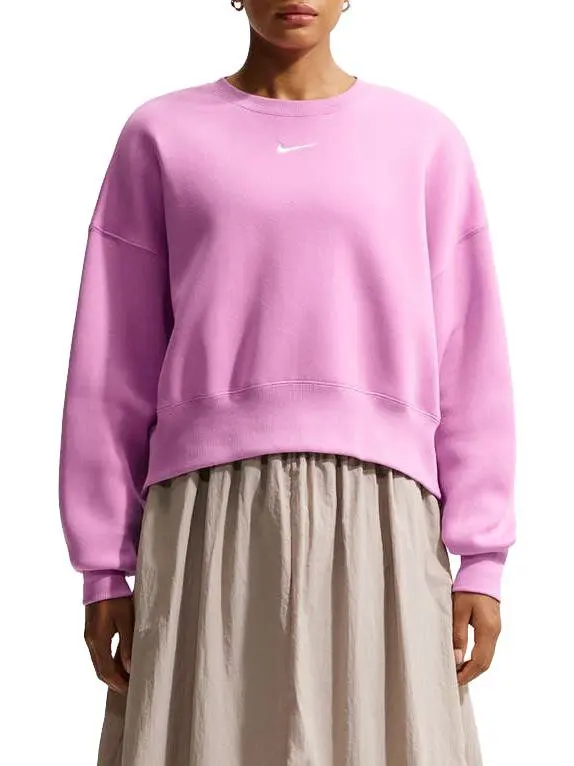 Nike Phoenix Fleece Crewneck Sweatshirt - 503 Light Magenta/sail