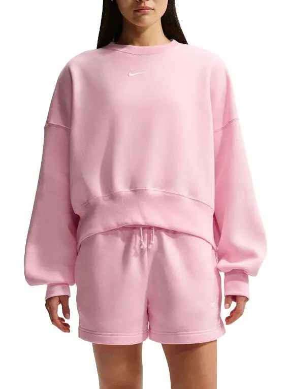 Nike Phoenix Fleece Crewneck Sweatshirt - 663 Pink Foam/sail