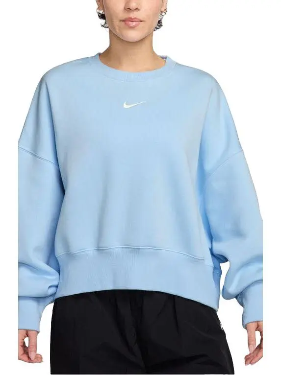 Nike Phoenix Fleece Crewneck Sweatshirt - Celestine Blue/sail