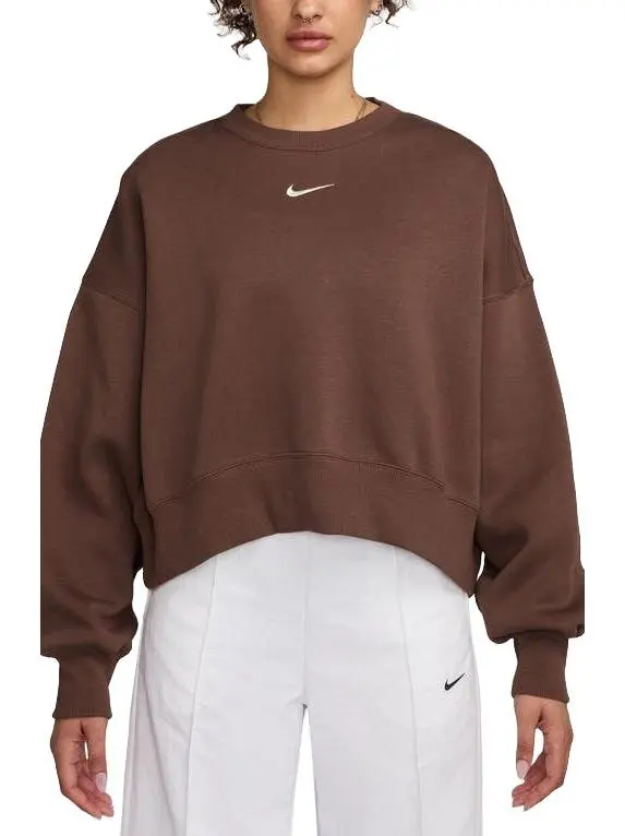 Nike Phoenix Fleece Crewneck Sweatshirt - Fauna Brown/sail