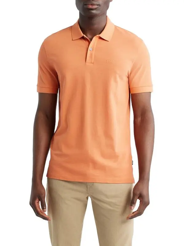 BOSS Pallas Cotton Polo - Bright Orange