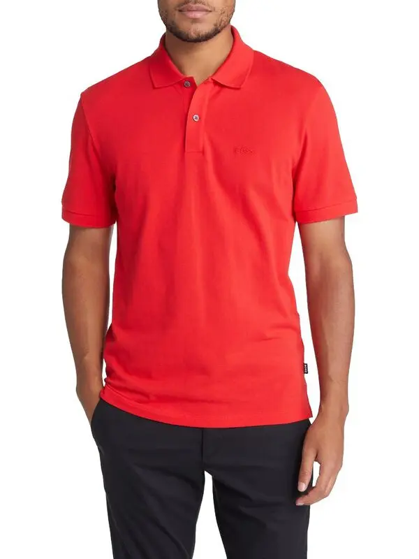 BOSS Pallas Cotton Polo - Medium Red