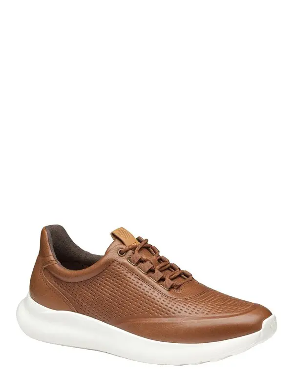 Johnston & Murphy U-throat Leather Sneaker - Tan Full Grain