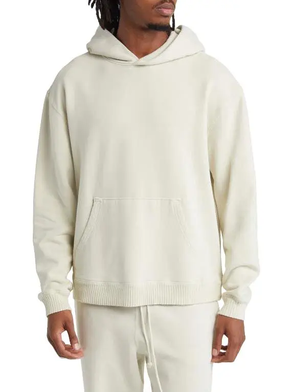 ELWOOD Core Oversize Organic Cotton Brushed Terry Hoodie - Vintage Chalk